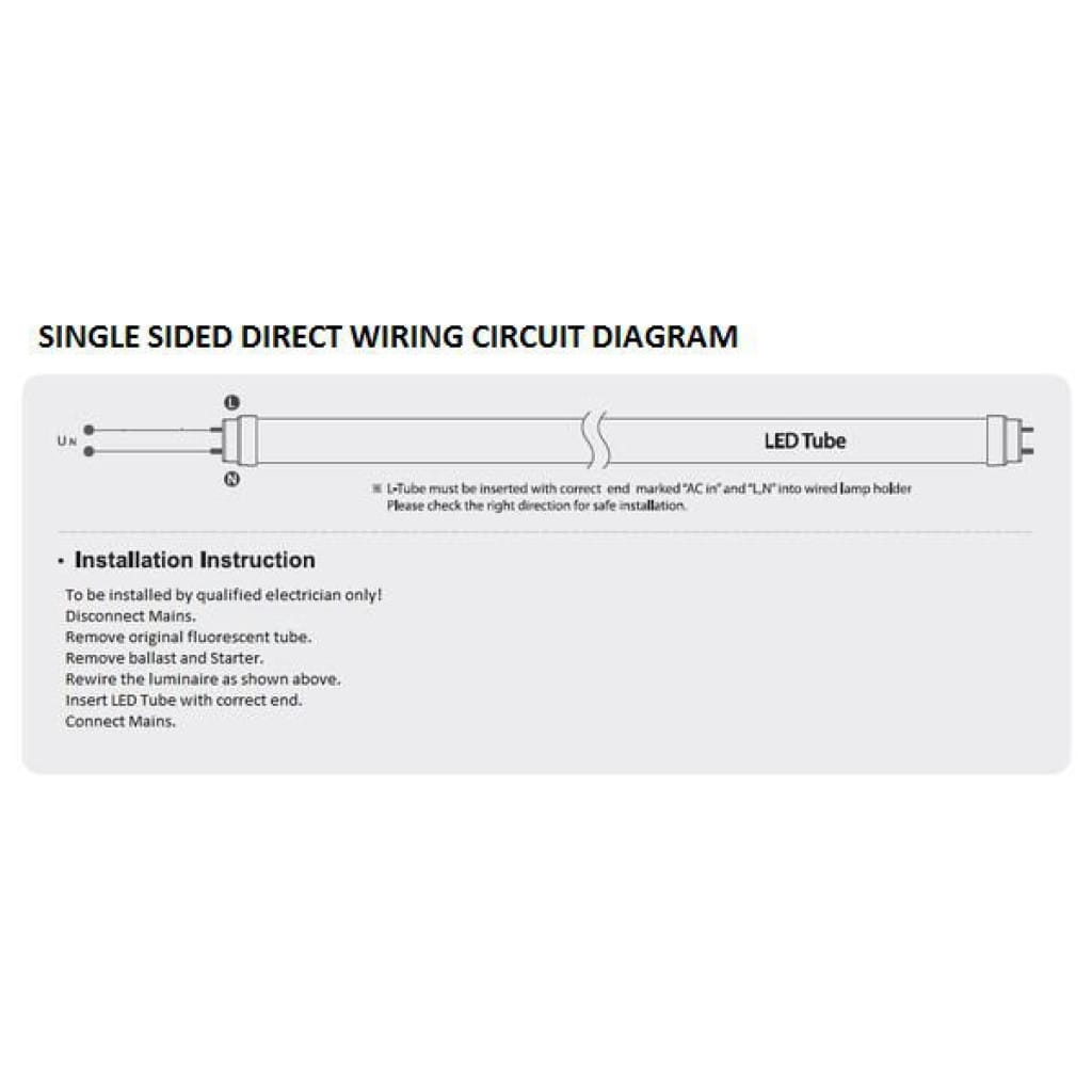 Led Tube 1.2m/1 (4foot) T8 - Frosted 20w - Outlight Electrical