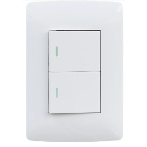 2 Lever Switch White 2×4 (Hello Today) - Outlight Electrical
