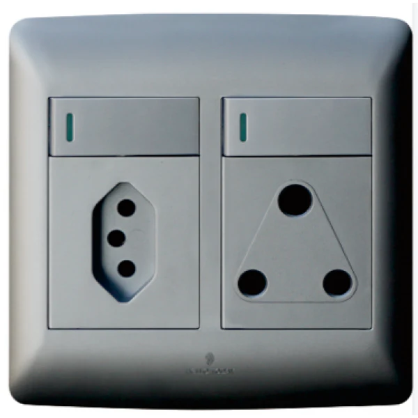 SA/Euro Single Socket 4×4 Silver (Hello Today) - Outlight Electrical