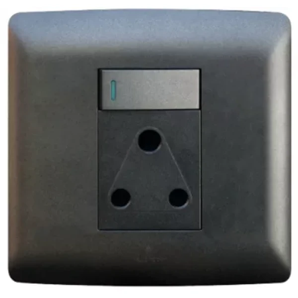 4×4 Single Socket Charcoal (Hello Today) - Outlight Electrical