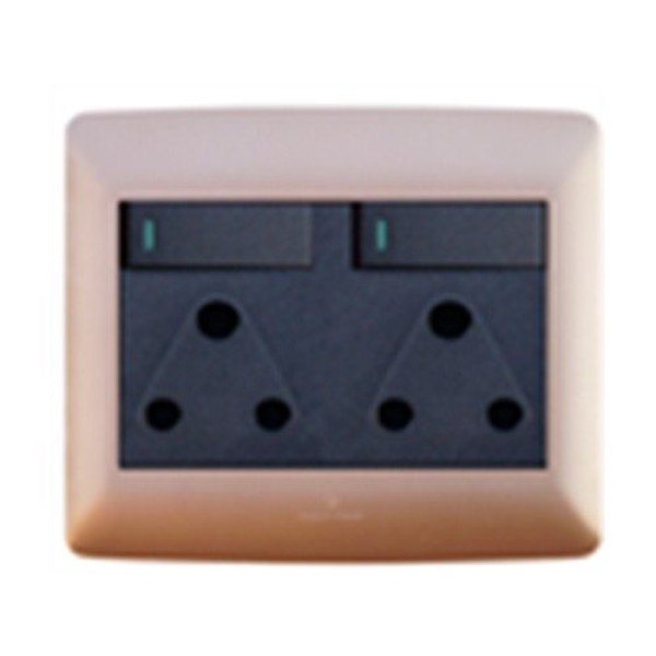 Double Socket Rose Gold/Black 4×4 (Hello Today) - Outlight Electrical