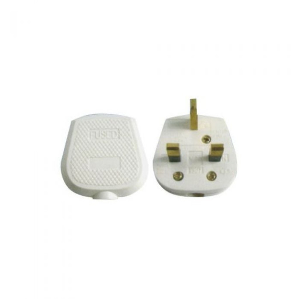 13A 3Pin Plugtop UK- Fused White - Outlight Electrical